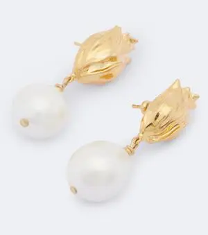 Chloé Faux Pearl Brass Earrings
