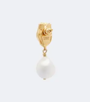 Chloé Faux Pearl Brass Earrings