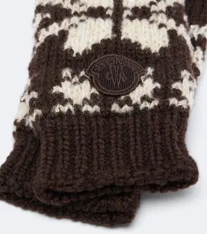 Moncler Sequined Fair Isle Wool-blend Gloves