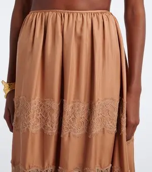 Ulla Johnson Chantal Lace-trimmed Silk Maxi Skirt
