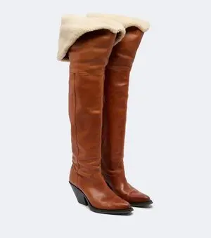 Chloé Azelan Leather Over-the-knee Boots - Brown
