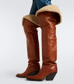 Chloé Azelan Leather Over-the-knee Boots