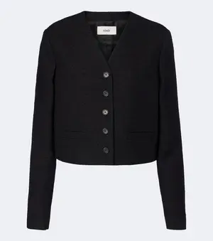 Fendi Wool-blend Bouclé Jacket - Black