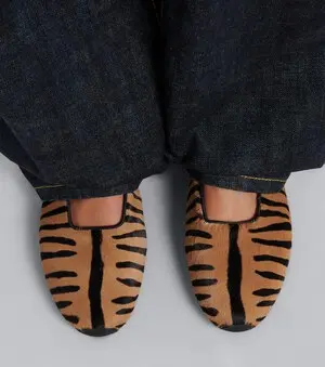 Fendi Academia Calf Hair Ballet Flats