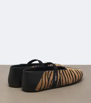 Fendi Academia Calf Hair Ballet Flats