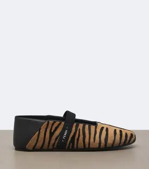 Fendi Academia Calf Hair Ballet Flats