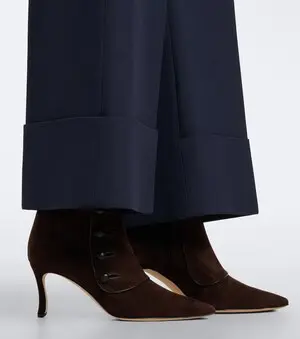 Manolo Blahnik Vivés Suede Ankle Boots
