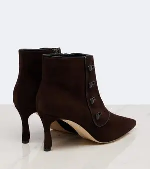 Manolo Blahnik Vivés Suede Ankle Boots
