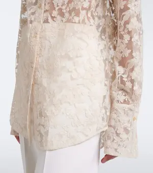 Fendi Sheer Lace Shirt - White