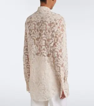 Fendi Sheer Lace Shirt - White