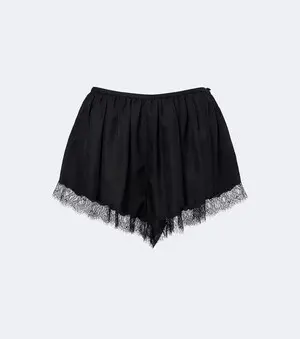 Ulla Johnson Georgina Lace-trimmed Silk Shorts - Black