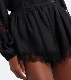 Ulla Johnson Georgina Lace-trimmed Silk Shorts