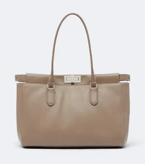 Fendi Peekaboo® Small Leather Shoulder Bag - Beige