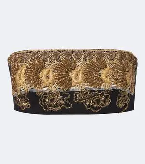 Dries Van Noten Embroidered Cotton Bandeau Top