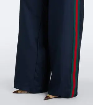 Gucci Web Stripe Silk Track Pants