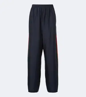 Gucci Web Stripe Silk Track Pants - Black