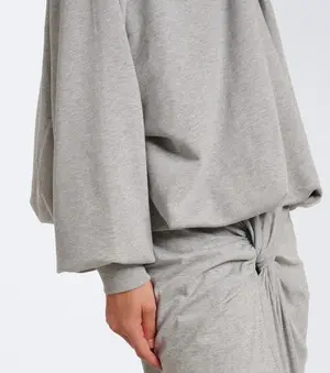 Dries Van Noten Draped Cotton Jersey Hoodie