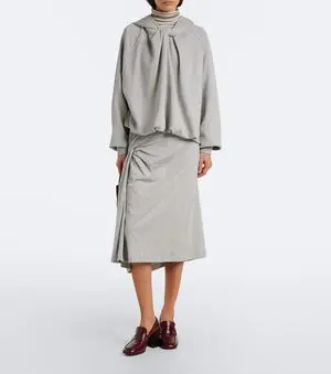 Dries Van Noten Draped Cotton Jersey Hoodie