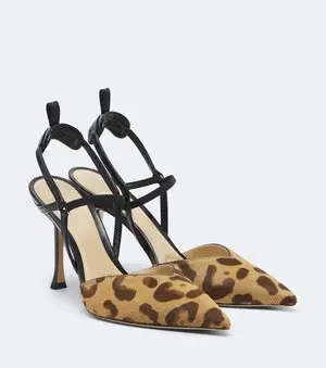 Fendi Colibrì Leopard-print Calf Hair Slingback Pumps - Brown