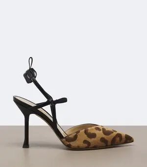 Fendi Colibrì Leopard-print Calf Hair Slingback Pumps