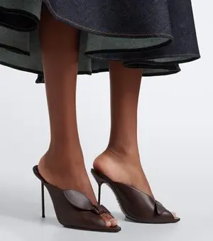 Paris Texas Lidia Bow-detail Leather Mules
