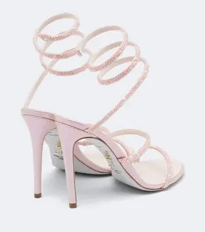 Rene Caovilla X Swarovski Cleo Embellished Leather Sandals