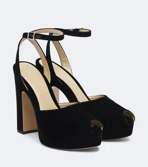Fendi Velvet Platform Sandals