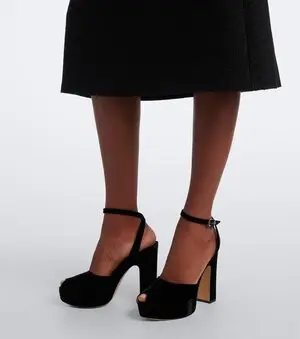 Fendi Velvet Platform Sandals