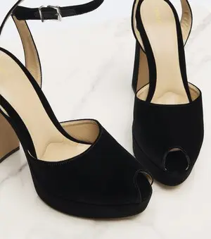 Fendi Velvet Platform Sandals