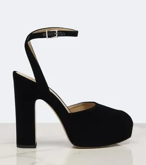 Fendi Velvet Platform Sandals