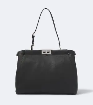 Fendi My Peekaboo® Leather Tote Bag - Black
