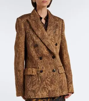 Dries Van Noten Jacquard Double-breasted Jacket