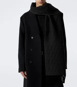 Fendi Zucca Jacquard Wool And Cashmere Scarf