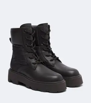 Moncler Aurea Leather Lace-up Boots