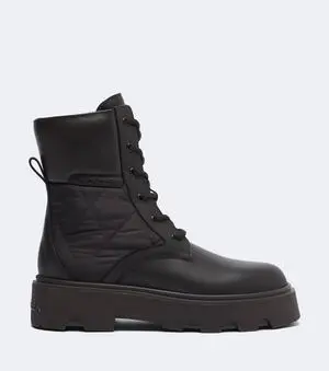 Moncler Aurea Leather Lace-up Boots