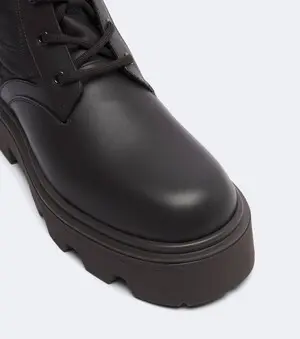 Moncler Aurea Leather Lace-up Boots