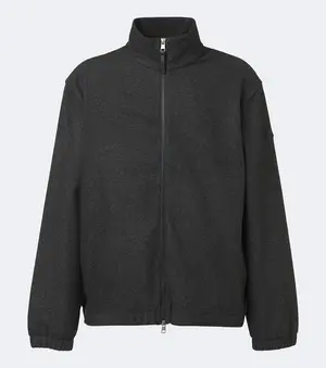 Moncler Leather-trimmed Bomber Jacket