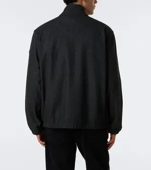 Moncler Leather-trimmed Bomber Jacket