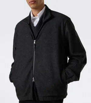 Moncler Leather-trimmed Bomber Jacket