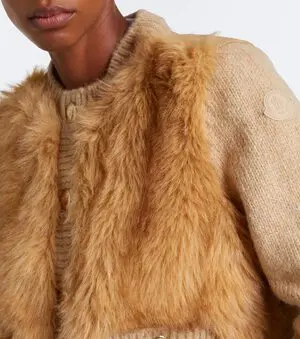 Moncler Alpaca And Wool-blend Down-paneled Cardigan