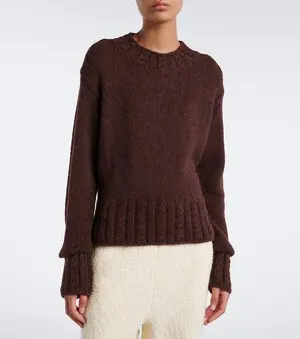 Moncler Alpaca And Wool-blend Sweater - Brown