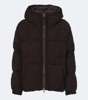 Moncler Cristallin Wool-blend Teddy Down Jacket - Brown