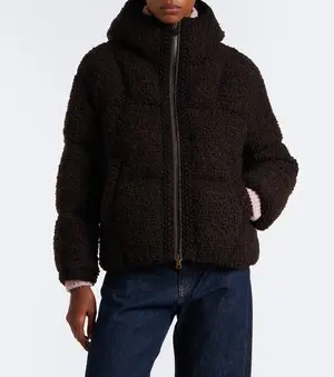 Moncler Cristallin Wool-blend Teddy Down Jacket