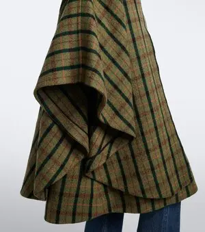 Chloé Checked Wool Poncho