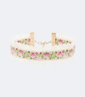 Chloé Lace-trimmed Floral Choker - Pink