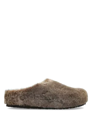 BIRKENSTOCK Amsterdam Wrapped Shearling Os’ Slides - Brown