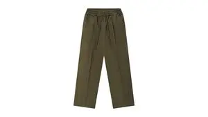 Fear Of God Essentials Cotton Twill Pleat Front Drawstring Pant - Moss