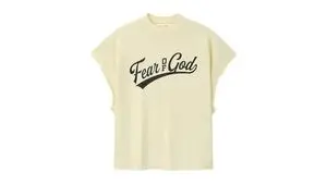 Fear Of God Essentials Cut Off 90s Tee Shirt - Chalk