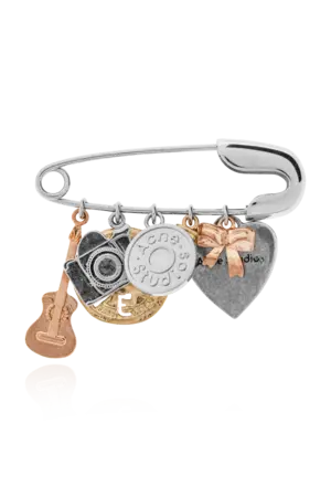 Acne Studios Pin With Charms - Silver