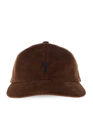 AMI Paris Corduroy Baseball Cap - Brown